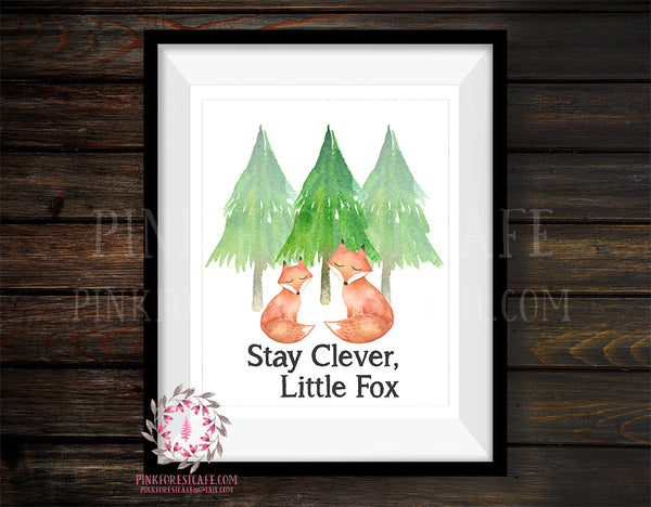 Clever Fox Camping Woodland Adventure Nursery Baby Printable Print Wal ...