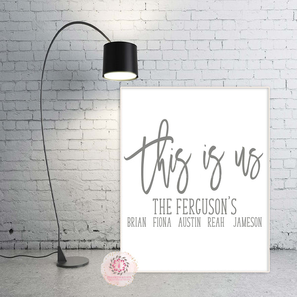 This is Us Family Names Kids Parents Wall Art Print Last Name Customiz ...