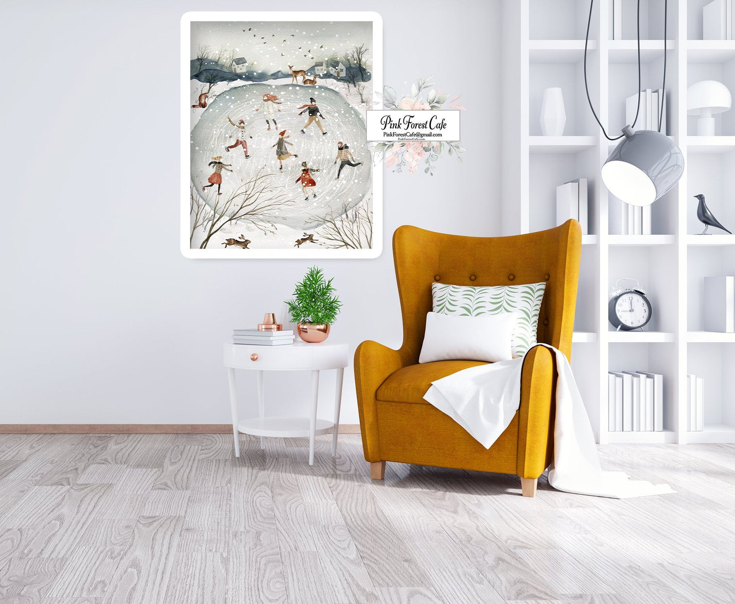 Pink Forest Cafe Nursery & Home Wall Art Prints - Wall Decals Stickers