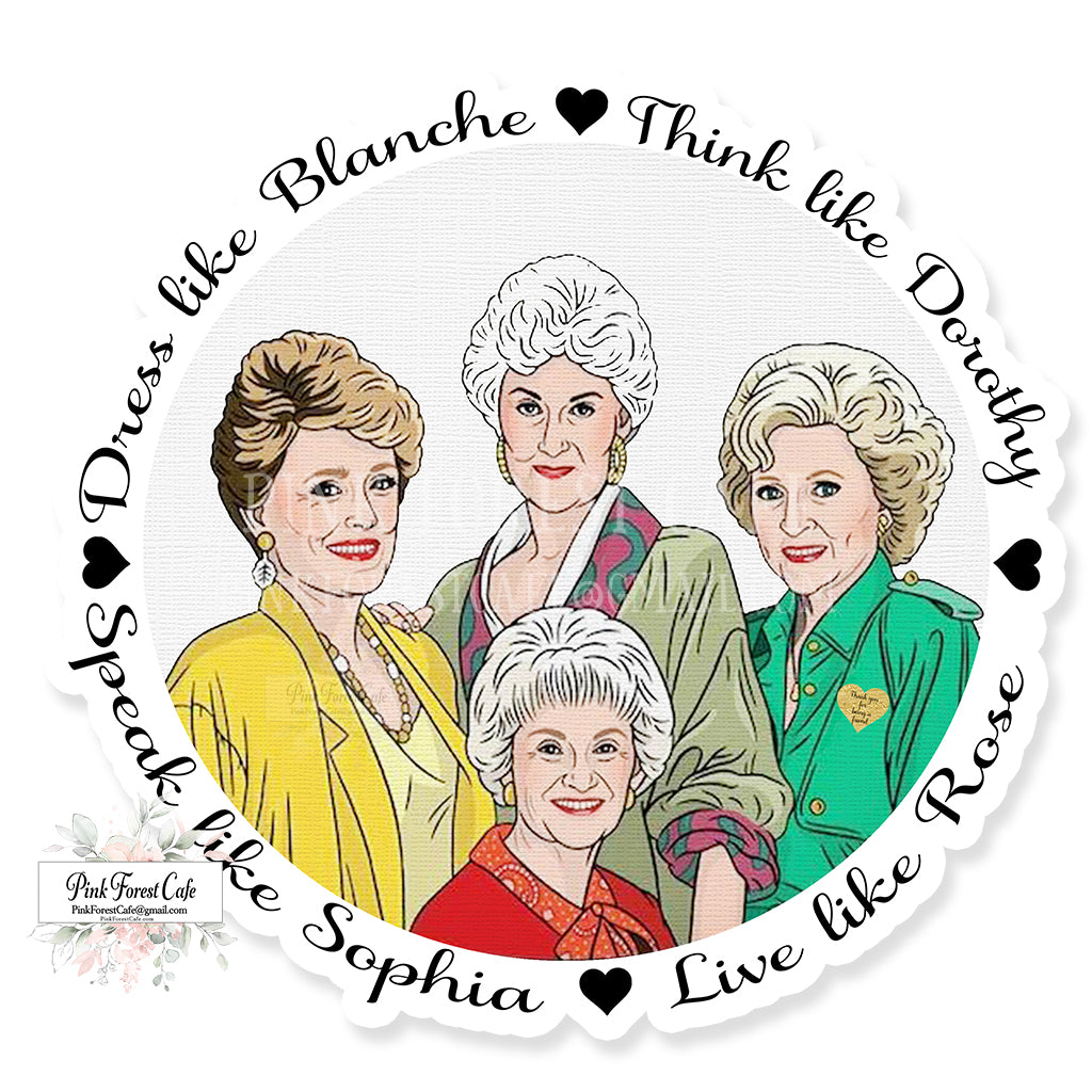 Golden Girls Circle Vinyl Sticker – Pink Forest Cafe