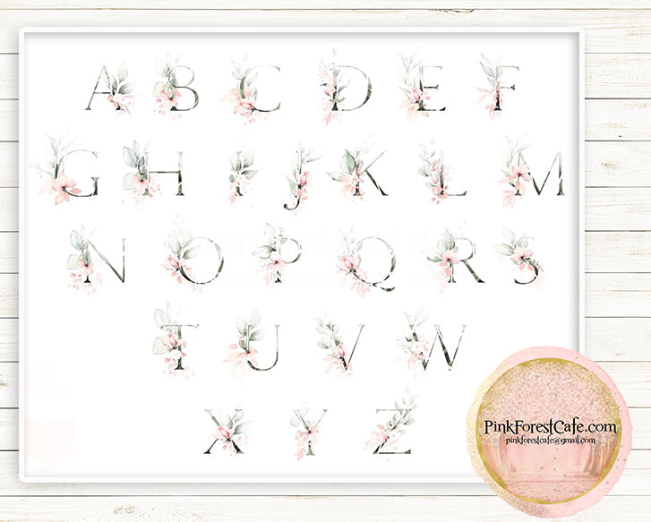 3 Boho Baby Monogram Initial Personalized Wall Art Print Initials Blus ...