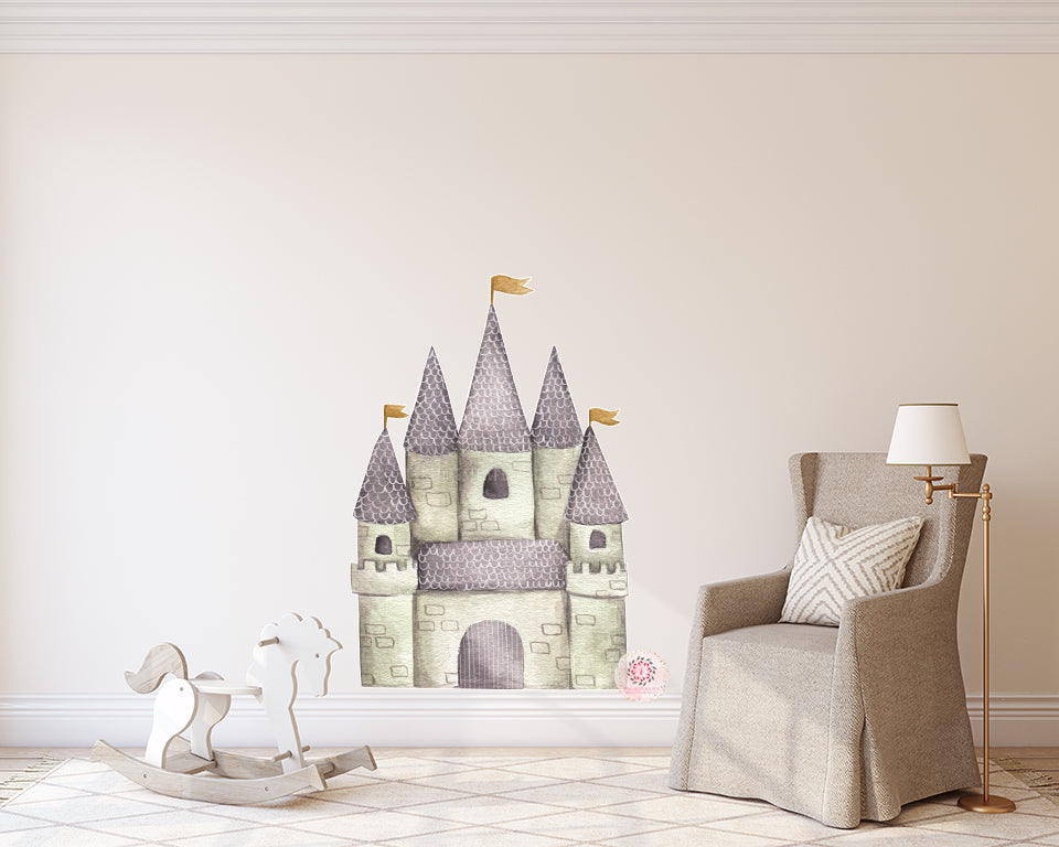 Castle Wall Decal Sticker Art Boho Fantasy Nursery Room Decor – Pink ...